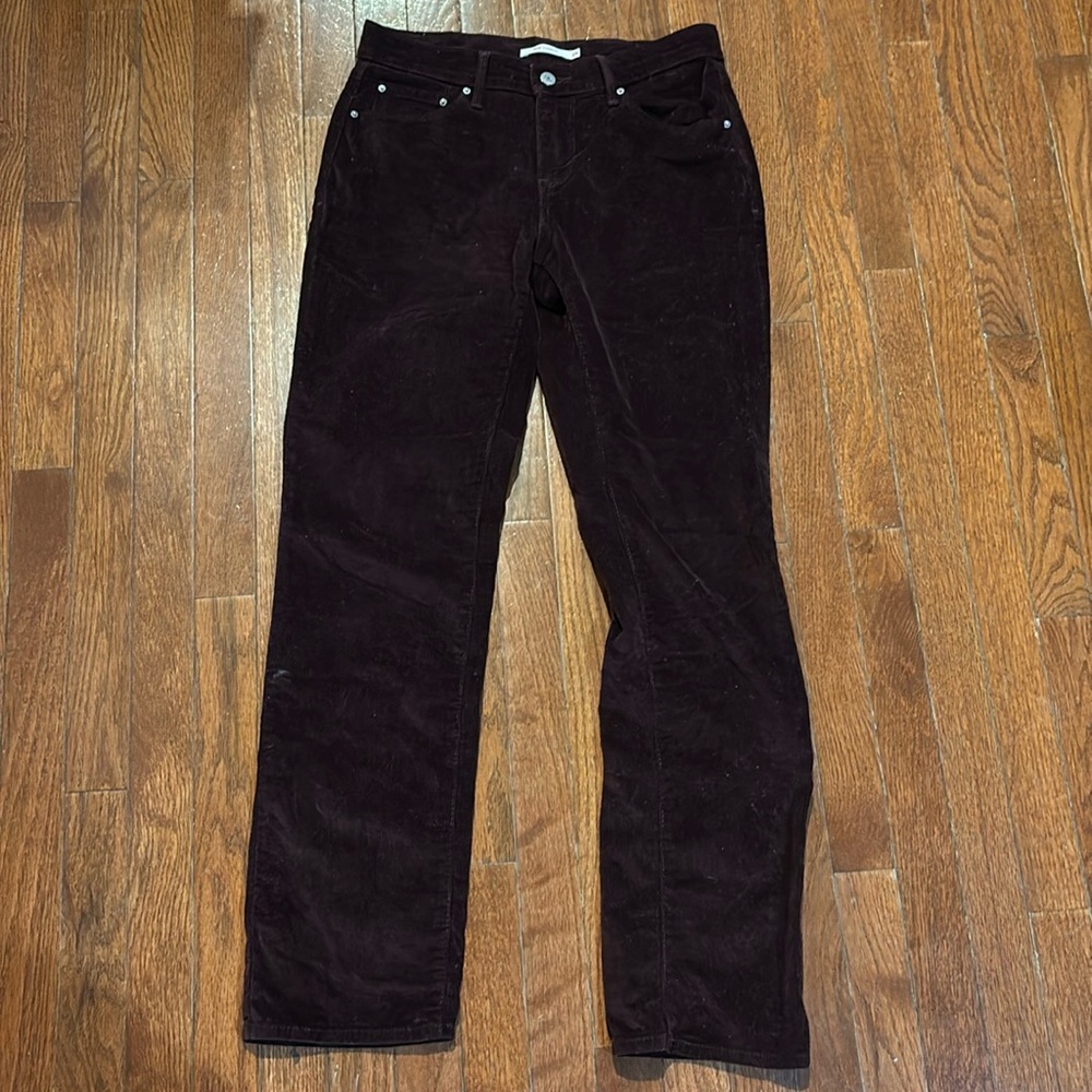 505 Straight Leg Levi Strauss & Co Maroon Corduroy Je… - Gem